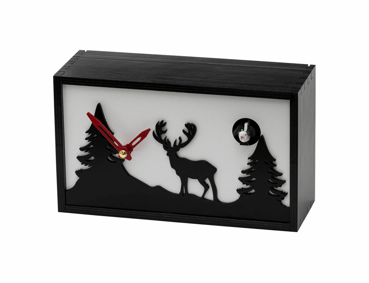 CHIMING MODERN CUCKOO CLOCK WITH DEER MOTIF — Emperor Clock Company