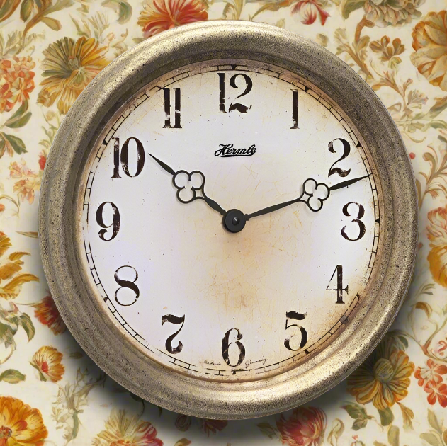 Distressed gold color wall clock — Emperor Clock Company