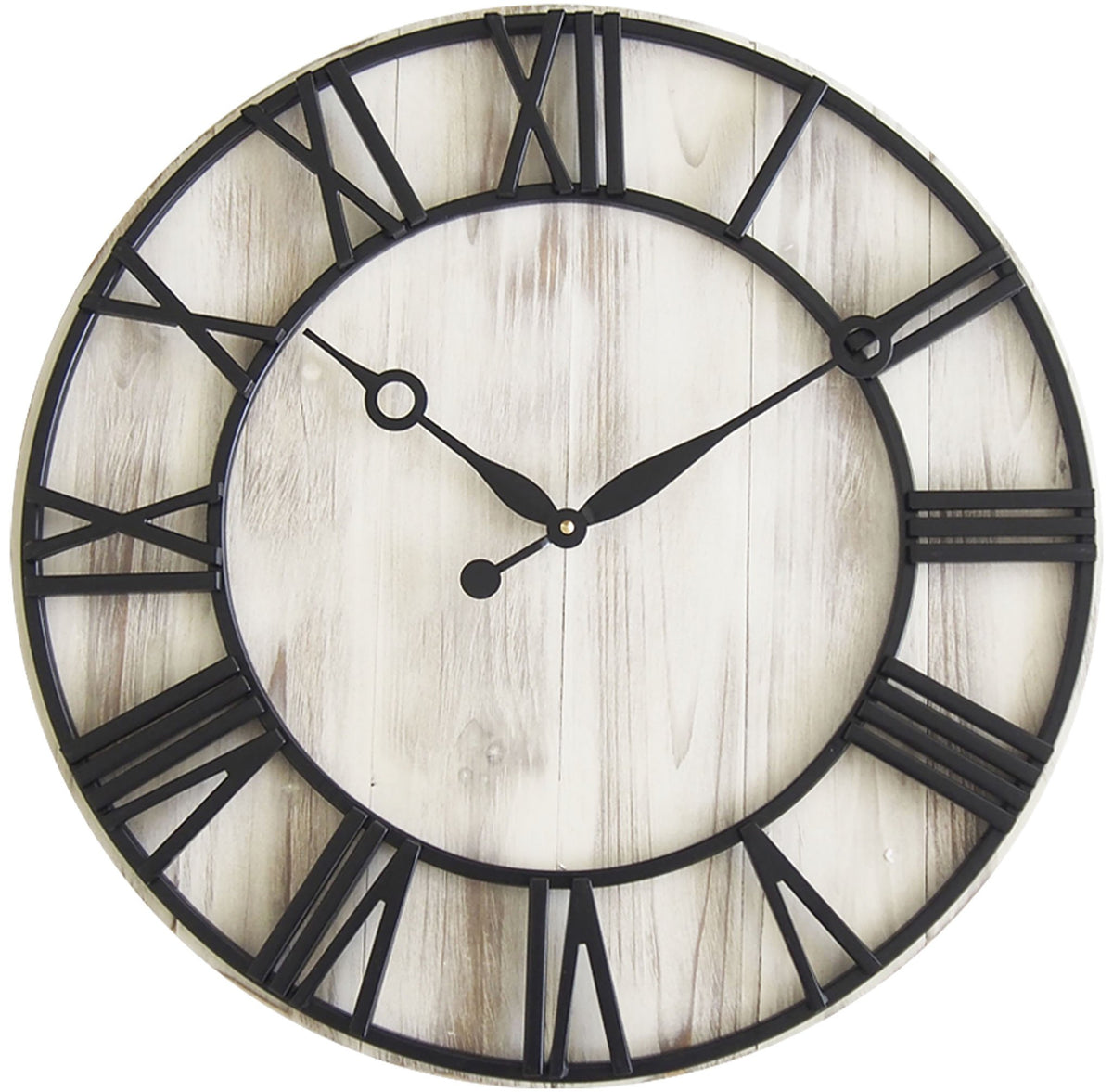 Transitional Rebecca Wall Clock with Wood and Stainless Steel — Emperor ...
